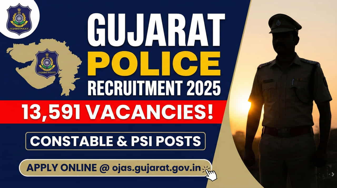Gujarat Police Recruitment 2025: Apply Online for 13,591 Constable ...